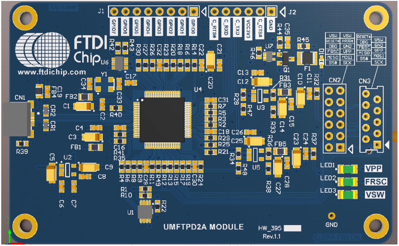 מודול פיתוח - UMFTPD2A , PROGRAMMER / DEBUGGER , FT900 - טלמיר אלקטרוניקה
